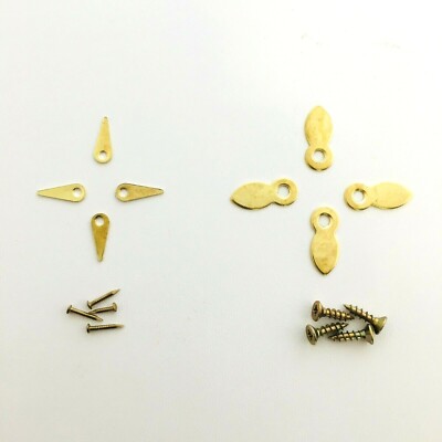 Picture Frame Turn Buttons 13mm & 19mm Clips Brass Plated With Fixings ...