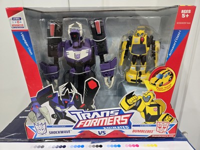 Transformers Animated Shockwave vs Bumblebee SEALED NEW VG condition ...