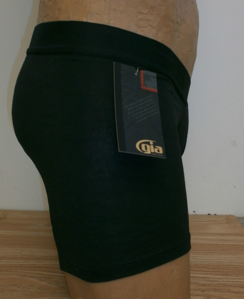 GIA Men's Shapewear Black Comfort Padded Cup Boxers Size Small #2089IM ...