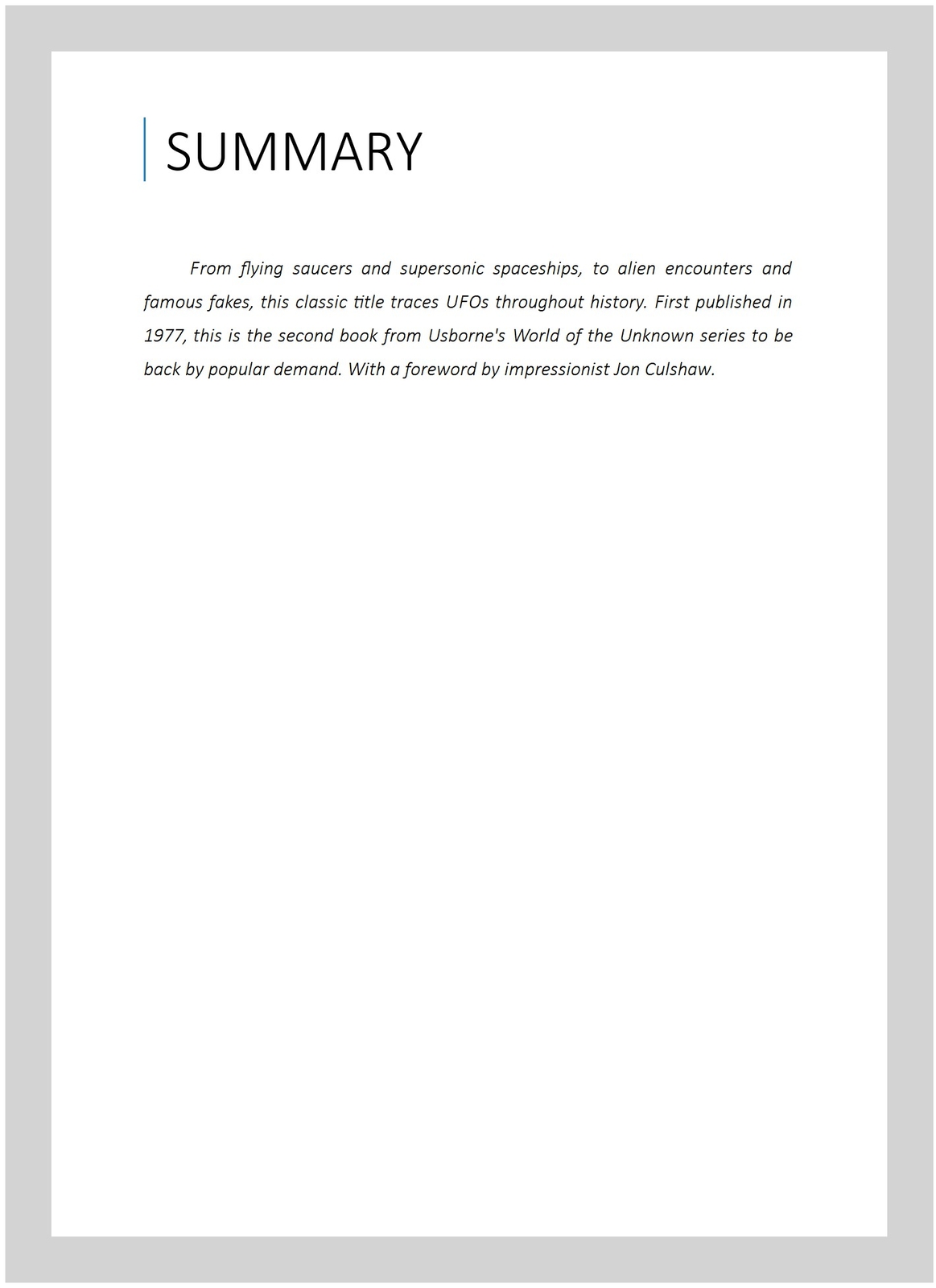 World of The Unknown UFOs by Ted Wilding-white Paperback Book for sale ...