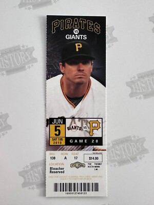 2010 San Francisco Giants Pittsburgh Pirates Ticket 6/5/10 McCutchen HR ...