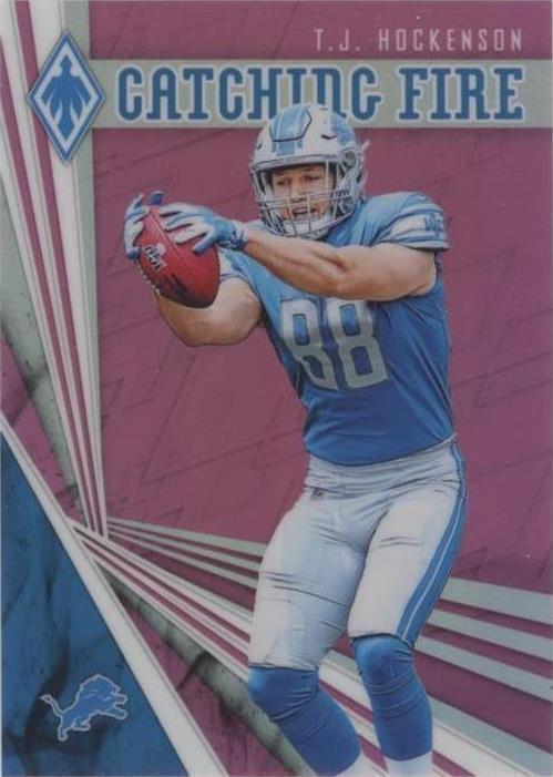 2019 Panini Phoenix - Catching Fire T.J. Hockenson #9 Pink /199 (RC ...