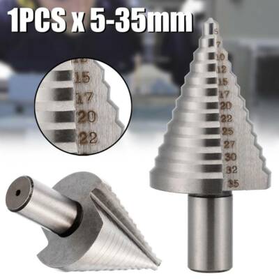 HSS Steel Step Cone Drill Titanium Bit Hole Cutter Tools 5-35mm ...