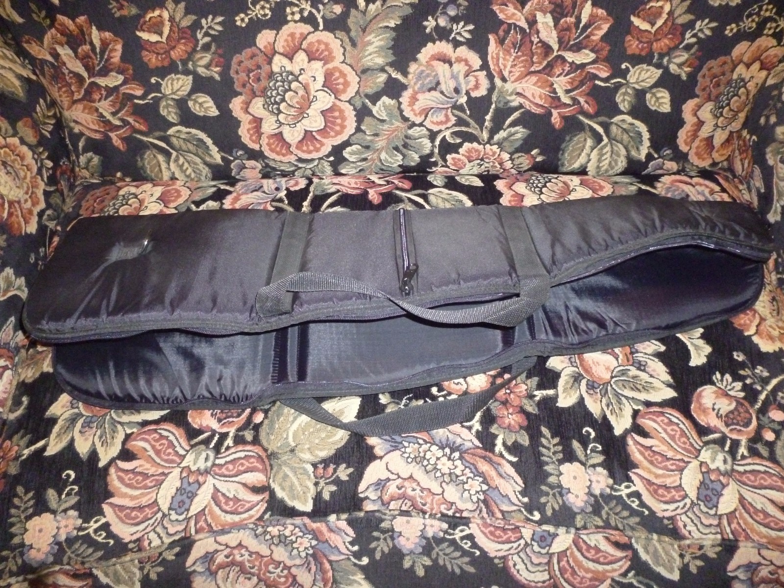 Black Nylon Gun Case, Zip, mid-pocket, 2 handles strap D-rings, EC | eBay