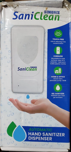 Touch Free Battery Powered Hand Sanitizer Dispenser - Simoniz Saniclean - White | eBay