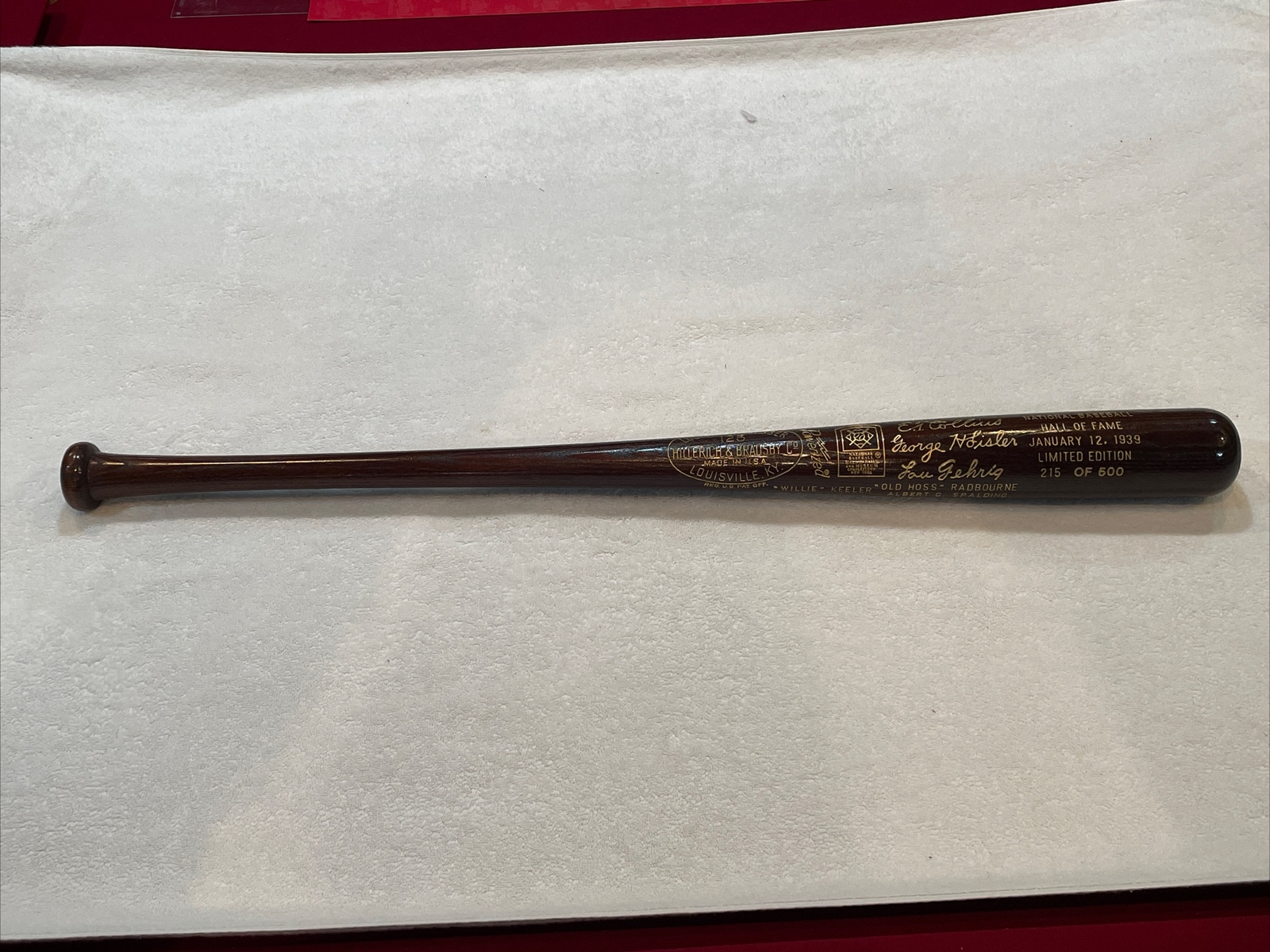 RARE 1939 Baseball HOF Induction Bat of 500, Lou Gehrig, Chales ...