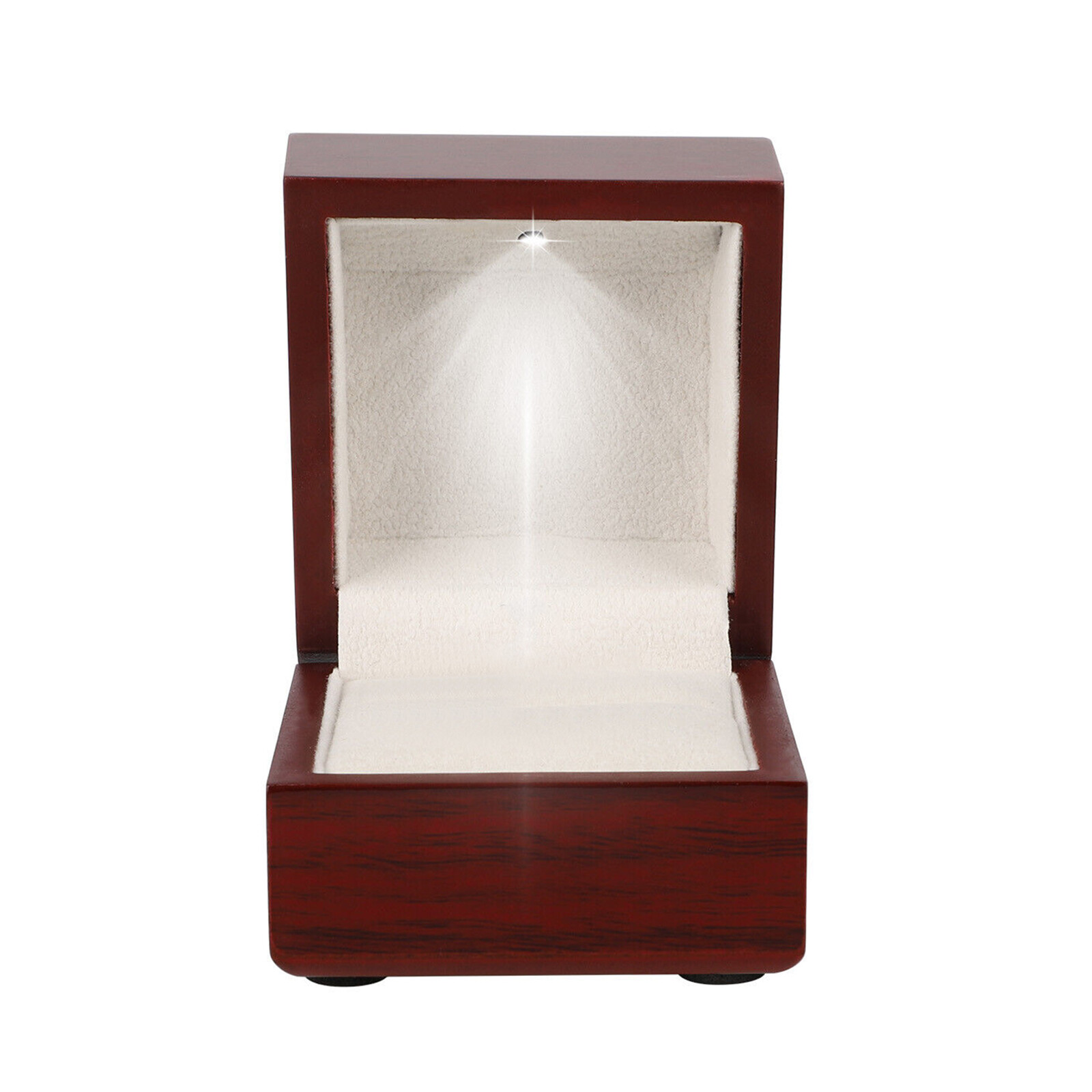 Durable Wooden Ring Box Display Jewelry Earring Gift Holder With Led ...