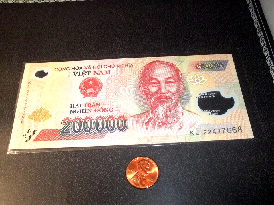 200,000 VIETNAM DONG ***UNCIRCULATED*** BANKNOTE, 2013 -2022 POLYMER ...