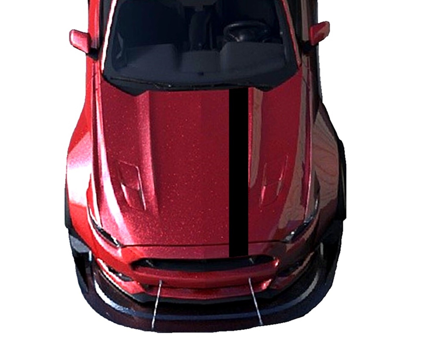 Fits MUSTANG 6" Offset RACING STRIPES Gun Metal2 CARBON FIBER vinyl Car ...