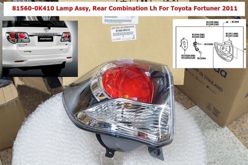 81560-0K410 Lamp Assy Rear Combination LH For Toyota Fortuner 2011 | eBay