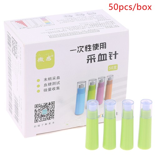 1Box Blood Collection Needle Disposable Sterile Lancet Bleed Pen Blood ...