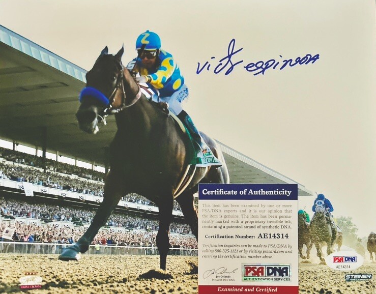 Victor Espinoza Signed Autographed Horse Racing Photo PSA DNA COA ...