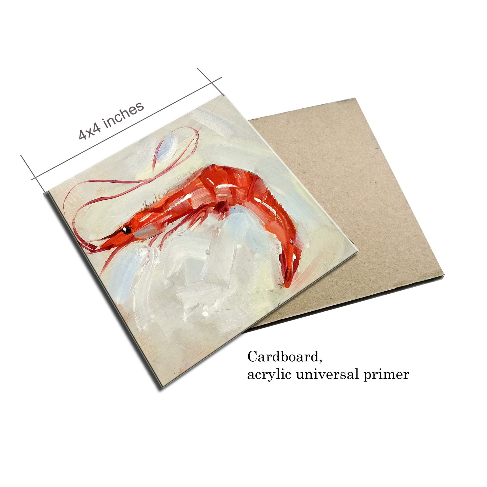 Original Oil Painting Shrimp Still Life Seafood Wall Art Made to Order ...