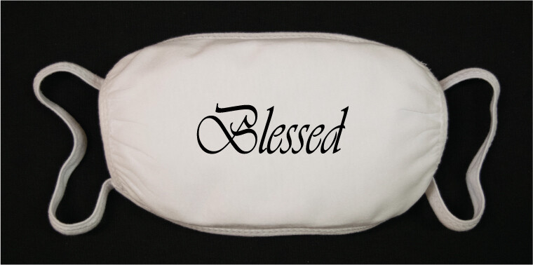 Blessed Script Cloth Face Mask | eBay