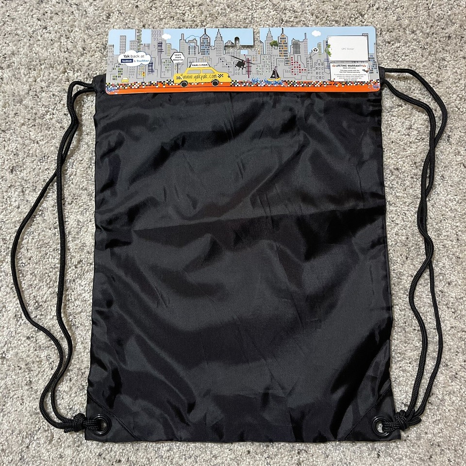 Yak Pak Gym Sack Drawstring Backpack Unisex Zipper Pockets New School ...