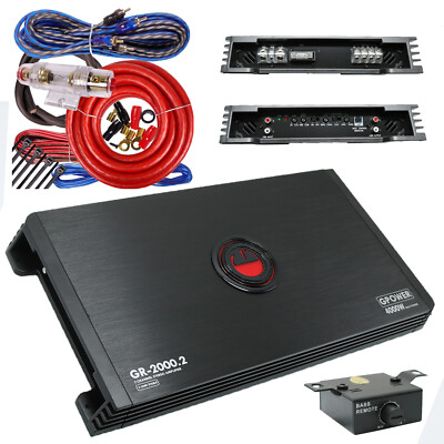 Gravity GR-2000.2 2 Channels 4000 WATTS 2 Ohms Car Audio Stereo ...