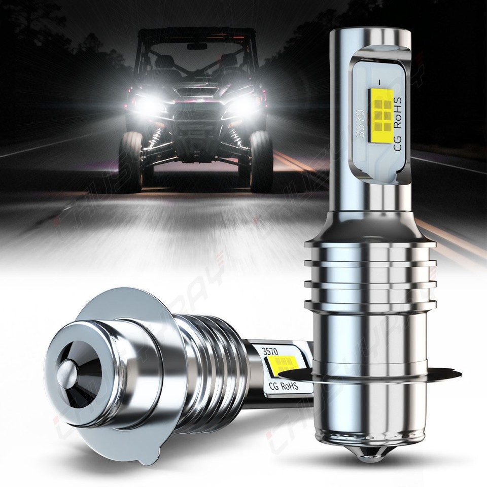 2Pcs 12V P15S P15S-25-1 1151 LED Headlight Bulb Motorbike Scooter ATV ...