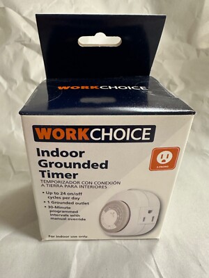 Work Choice Indoor Grounded Timer, 15 AMP, 3-prong New in Box | eBay