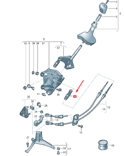 New VW TRANSPORTER VI T6 Gearshift Bowden Cable Catch 7H0711761C | eBay