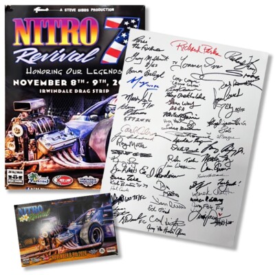 VRHTF NHRA 2024 NITRO REVIVAL #7 SIGNED POSTER 58 AUTOS & ANNOTATION ...