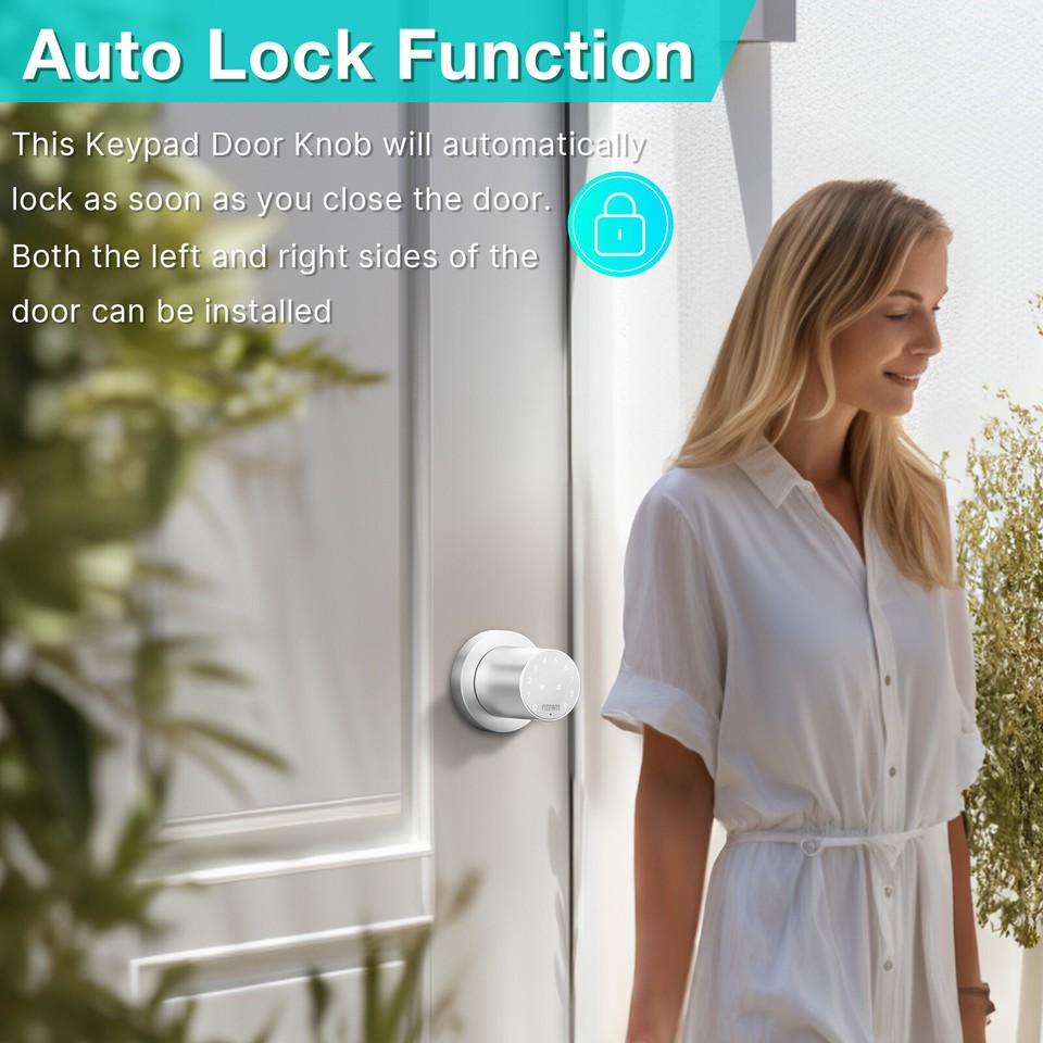 Keyless Entry Door Lock Electronic Password Keypad Door Knob Digital ...