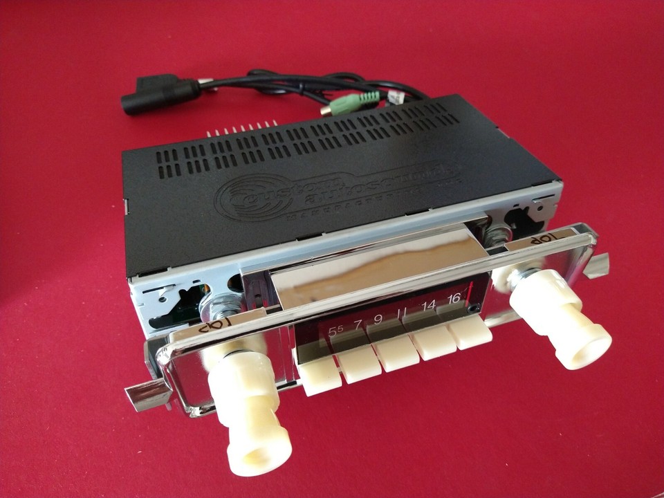 VW Beetle 1958-67 Bluetooth Stereo Radio Bug AM FM AUX USB Ivory Knobs ...