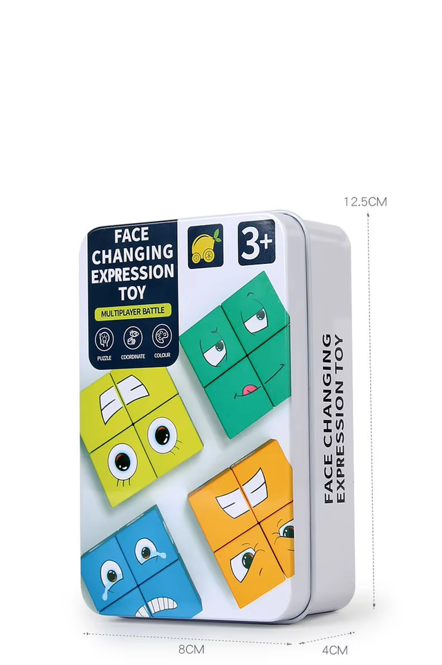 Face Changing Cube Board Card Game Building Blocks Cartoon Wooden ...