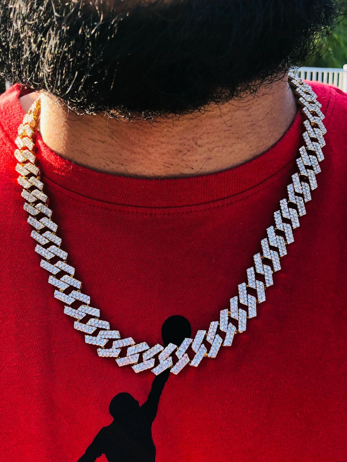 Iced 12mm Miami Cuban Link Choker necklace Ice out chain 14k Gold ...