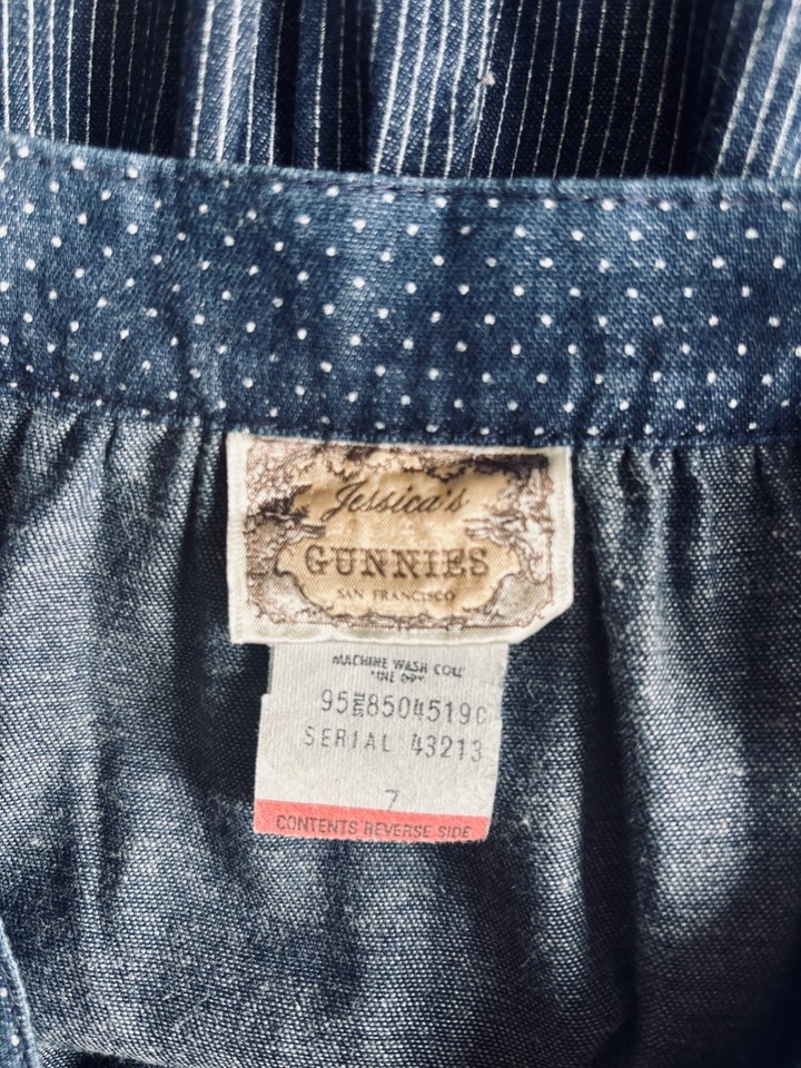 VTG JESSICA'S GUNNIES MCCLINTOCK GUNNE SAXS TIERED BLUE DOT LACE ...