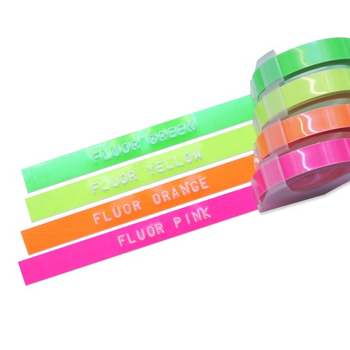 MoTEX Refill Tape for Embossing Label Maker, Fluorescent Color Tapes 4 ...