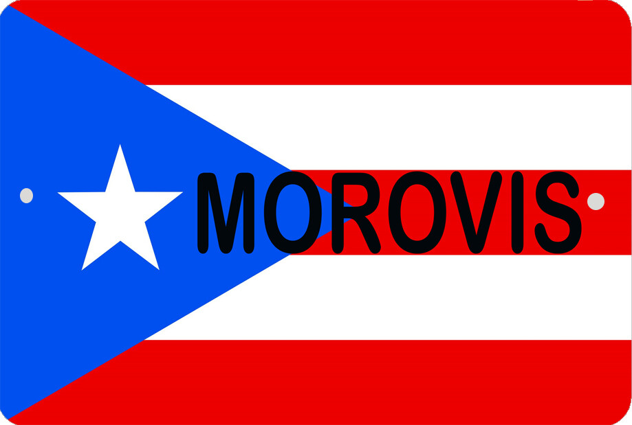 Puerto Rico Flag MOROVIS Municipio 8" x 12" Aluminum Metal Sign Boricua ...
