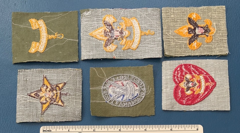 6 Vintage 1930s-40s BOY SCOUT Rank PATCHES First Second Class Star Life ...