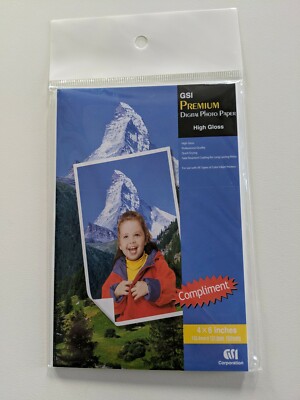 GSI Digital Premium Photo Paper High Gloss 4" X 6" 5 packs 50 sheets | eBay