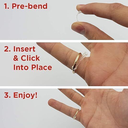 12Pcs Ring Size Adjuster Invisible Clear Ring Sizer Jewelry Fit Reducer ...