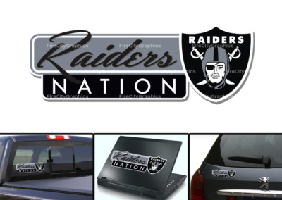 Raiders Nation Sticker Decal Bumper Car Truck Window Wall Laptop Phone ...