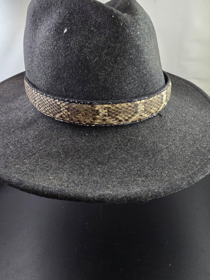 RATTLESNAKE skin hat band adjustable and rattlesnake bone Western ...