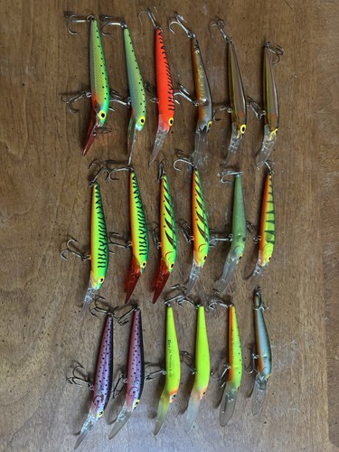 Lot Of 18 Storm Pre Rapala Deep Jr Thunderstick Fishing Lures DJ-Series ...
