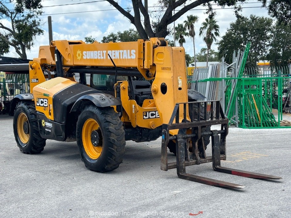 2017 JCB 506-36 6,000 lbs Telescopic Reach Forklift Telehandler Aux ...