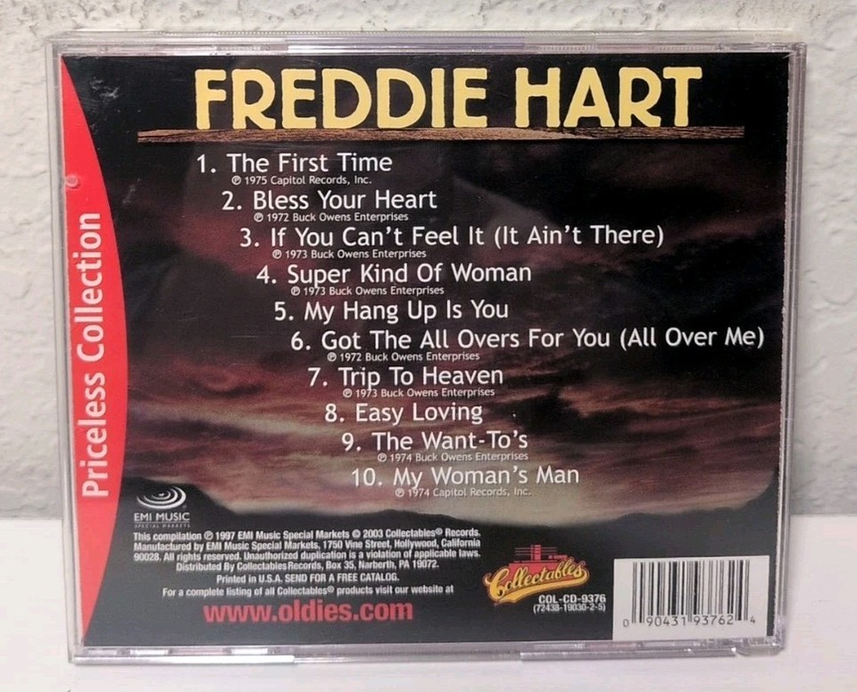 Best of Freddie Hart [Collectables] by Freddie Hart (CD, Mar-2006) B319 ...