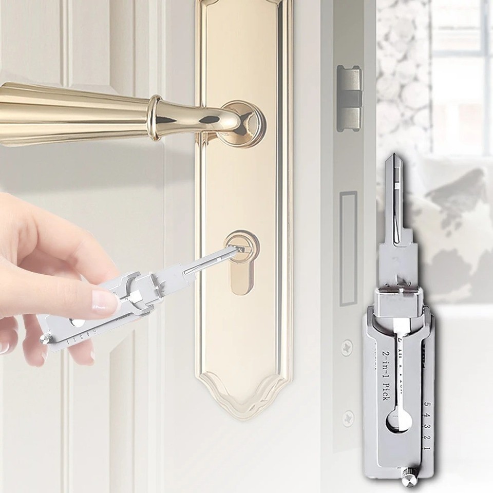 2-in-1 Stainless Steel Key Decoder SS001 PRO Lock Decoder Repair Tools ...
