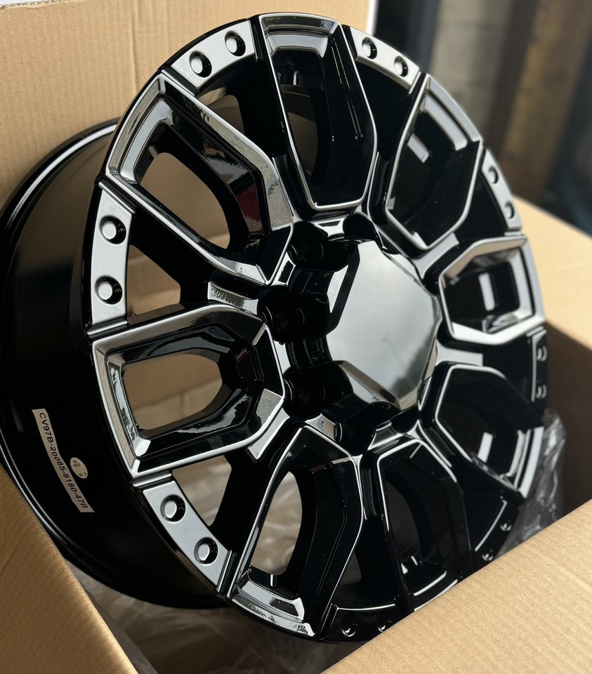 2011-2025 GMC Sierra 2500 Gloss Black 20" 8 Lug 8-180 Wheels 265/60R20 ...