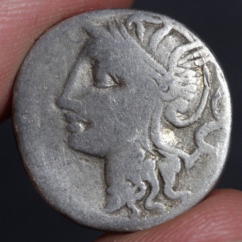 Roman Republic Denarius Ancient Silver Coin Roma Head 104BC Saturninus ...