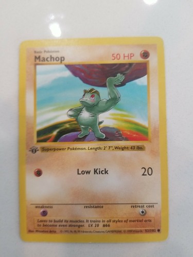 Pokemon Base Shadowless 1st edition Machop No. 52 NearMint | eBay