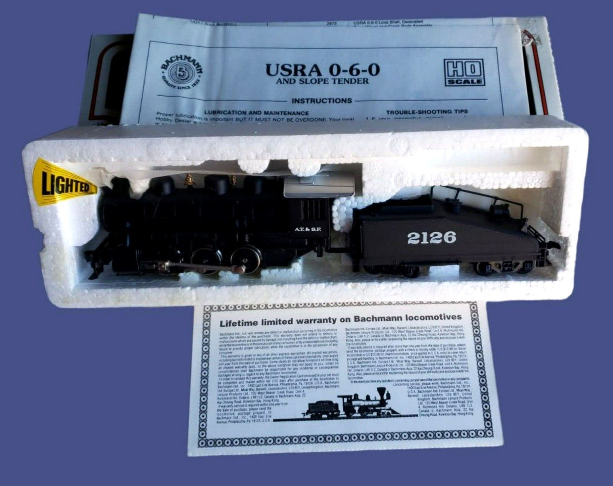 Vintage Bachman 5 HO Scale USRA 0-6-0 & Slope Tender Steam Locomotive A ...