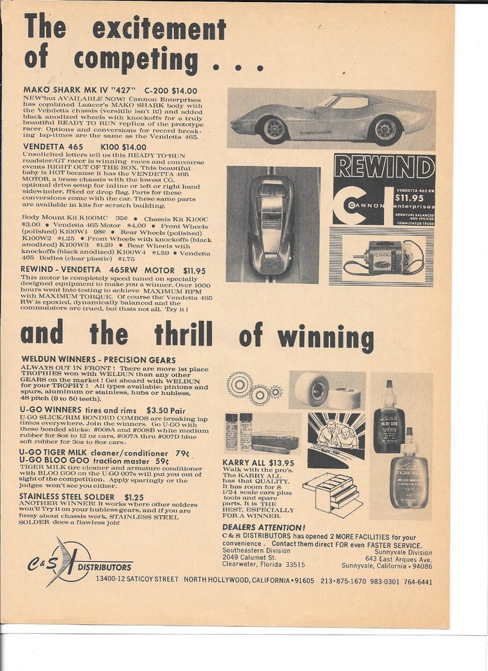 Cannon Mako Shark Vendetta Bat Ray Ford GTX1 Vintage Magazine Ads ...