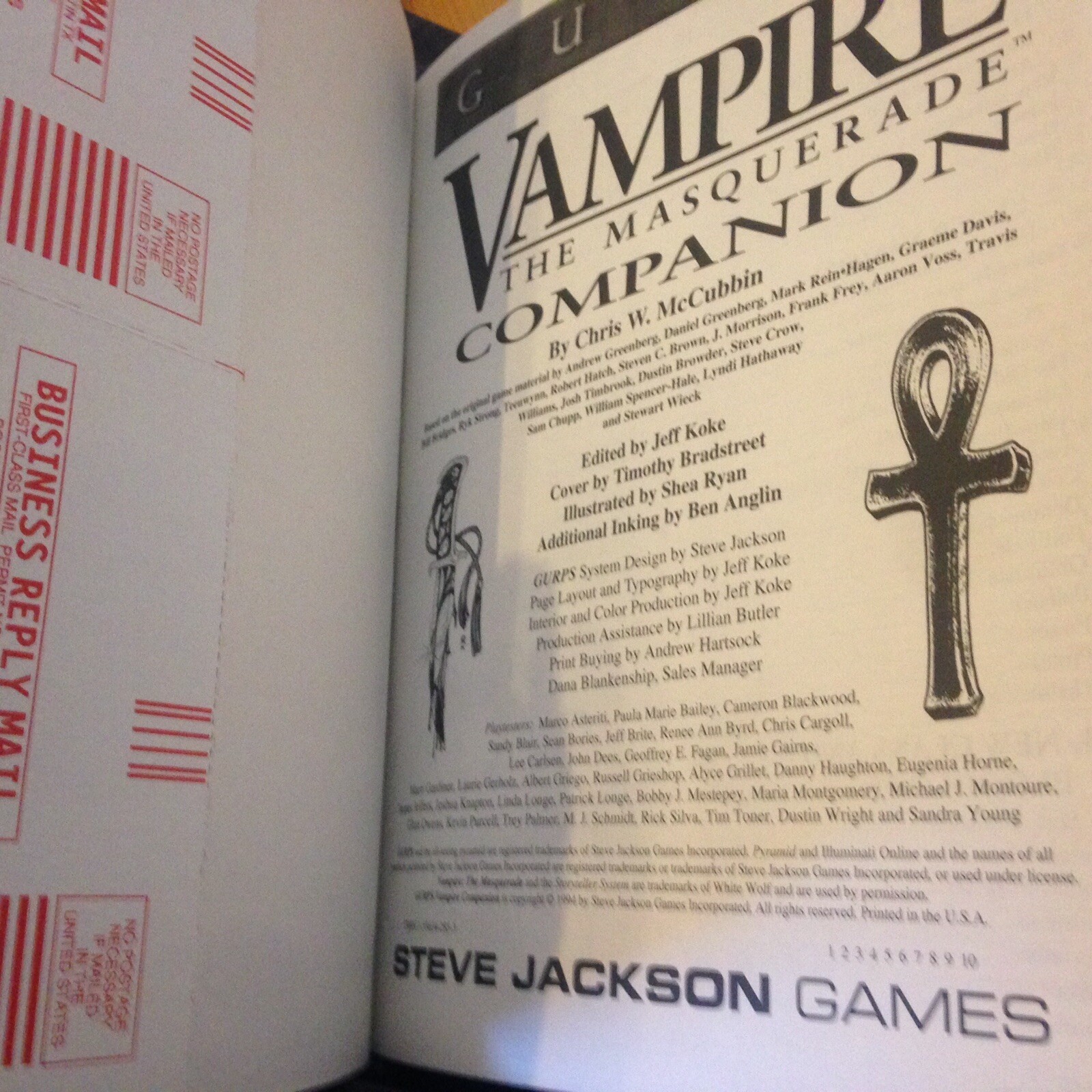 GURPS Vampire Companion: The Masquerade by Chris McCubbin (1994 1st ...