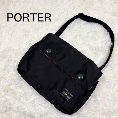 Porter Tanker Shoulder Bag Black Orange Nylon Unisex Sacoche 14x20cm | eBay