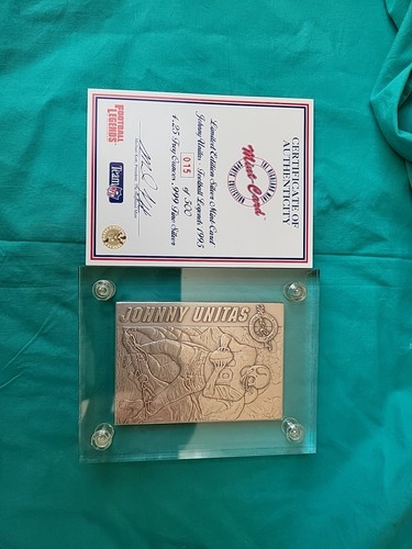 johnny unitas (4.25 Troy Ounces Fine Silver) Highland Mint Trading Card | eBay