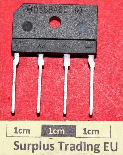 Shindengen D3SBA60 Bridge Rectifier 600V 4A (Pk of 2) 5052406656966 | eBay