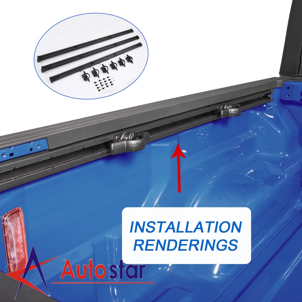 Utility Rail Trail Rail Kit BLACK 82215956 For 2020-2021 Jeep Gladiator ...